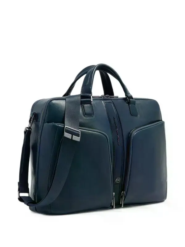 PIQUADRO Double Zip Leather Briefcase