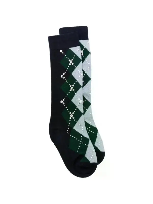 Maje Argyle Crystal-embellished Socks