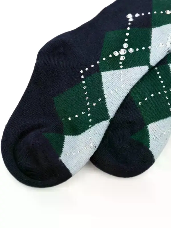 Maje Argyle Crystal-embellished Socks