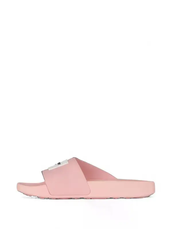 Givenchy Label Slide Mules In Rubber - Pink