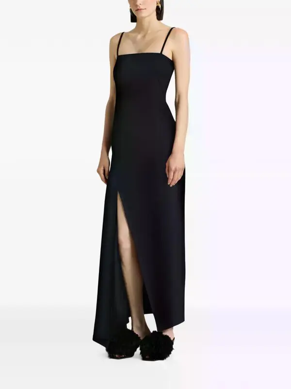 Givenchy Sliced Long Slashed Dress In Crepe Cady