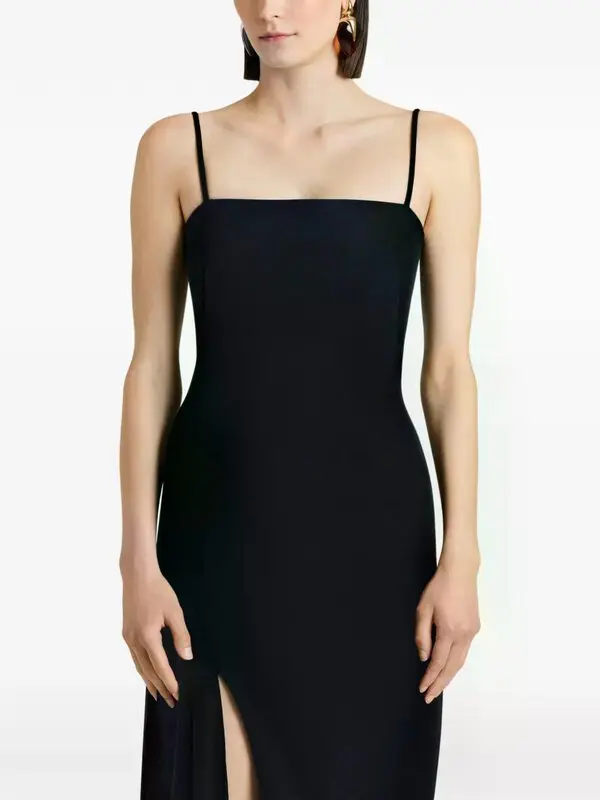Givenchy Sliced Long Slashed Dress In Crepe Cady