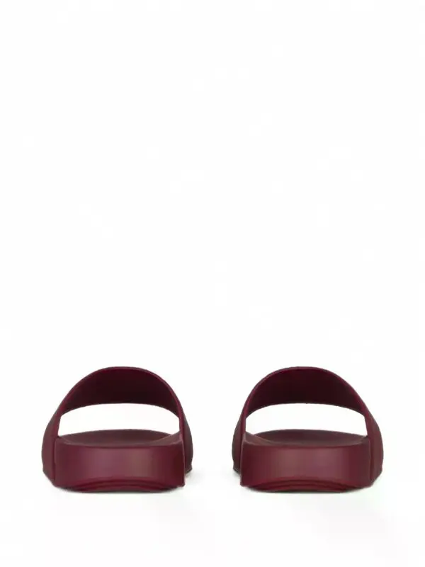 Givenchy Label Slide Mules In Rubber - Red