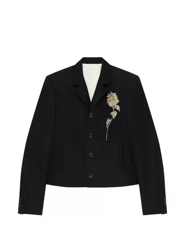 Givenchy Embellished Single-breasted Cropped Jacket In Wool
