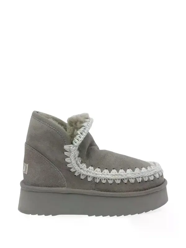 Mou Crochet-trim Sheepskin Platform Snow Boots