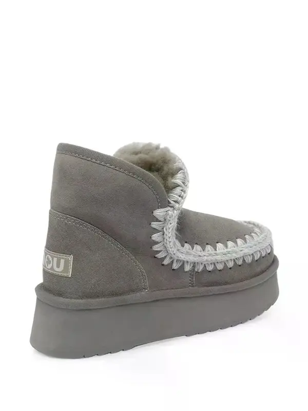 Mou Crochet-trim Sheepskin Platform Snow Boots