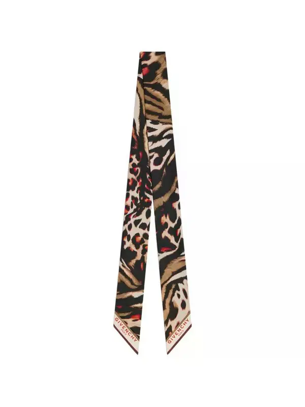Givenchy Bandeau In Silk With Abstract Animal Print