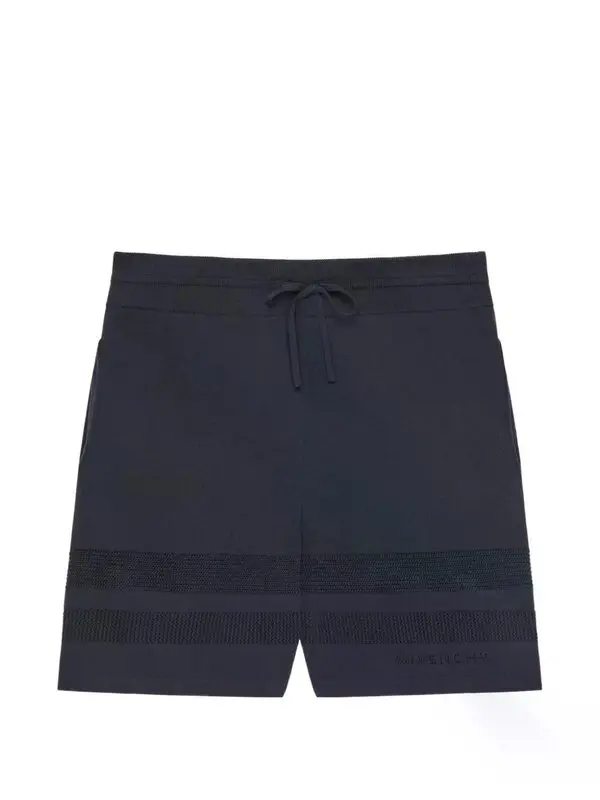 Givenchy Knitted Shorts With Mesh Details - Blue
