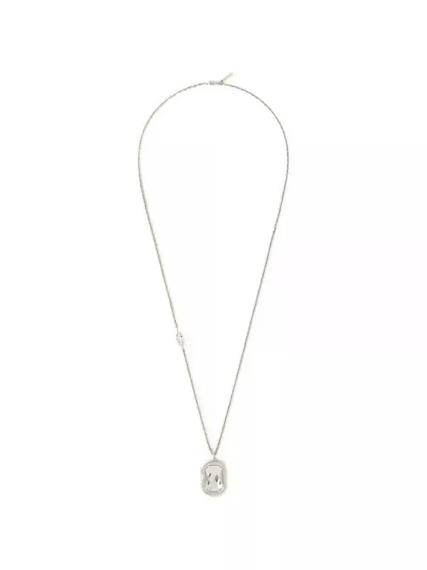 Givenchy Sculptural Crystal Necklace In Metal And Crystal - Silver