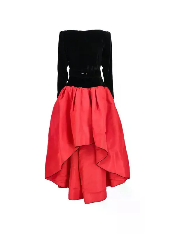 Saint Laurent 1988*1989 Belted High-low Gown Dress