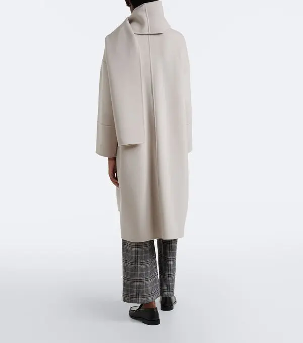 Max Mara Scarf-detail Virgin Wool Coat
