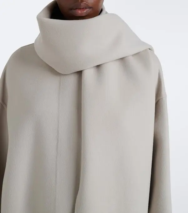 Max Mara Scarf-detail Virgin Wool Coat