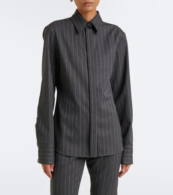 Sportmax Pinstriped Wool-blend Shirt