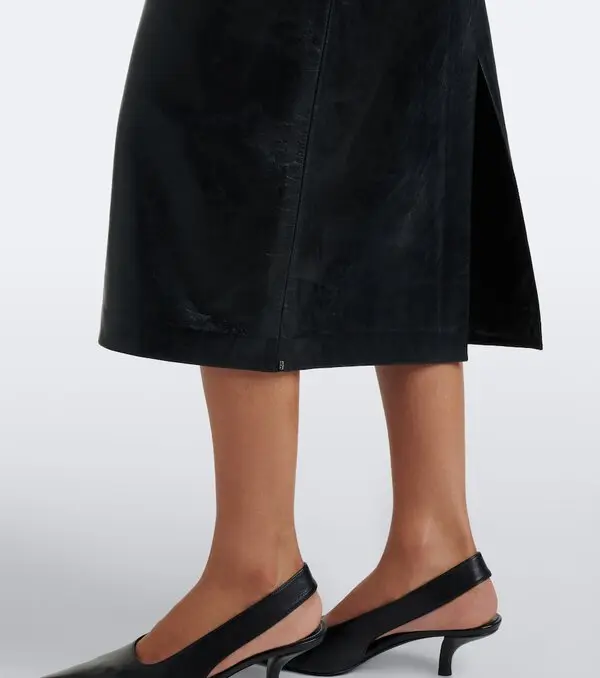 Sportmax Leather Pencil Skirt