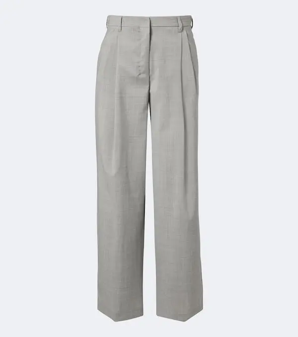 Max Mara Wide-leg Pleated Virgin Wool Pants