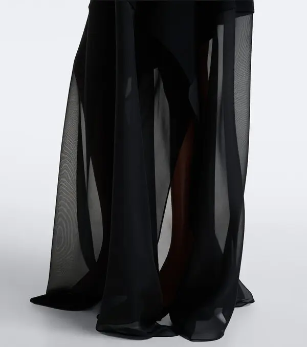 Sportmax Turtleneck Tiered Maxi Dress