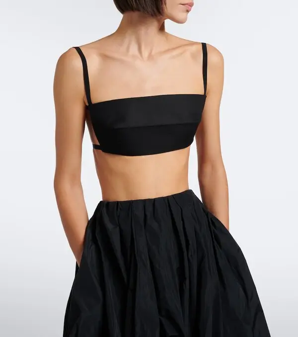 JIL SANDER Open-back Wool And Silk Bandeau Top