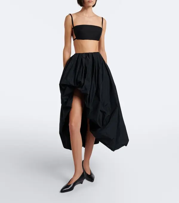 JIL SANDER Open-back Wool And Silk Bandeau Top