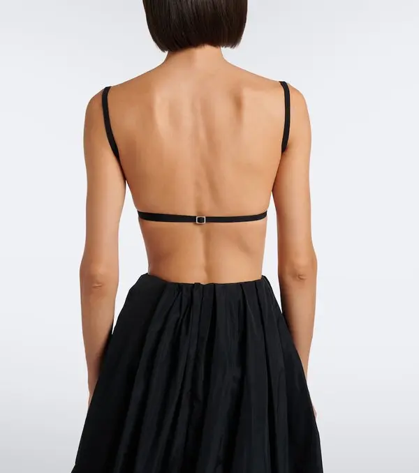 JIL SANDER Open-back Wool And Silk Bandeau Top