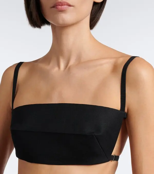 JIL SANDER Open-back Wool And Silk Bandeau Top