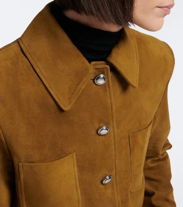 Altuzarra Astley Cropped Suede Jacket - Brown