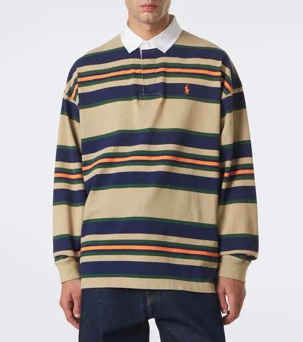 Polo Ralph Lauren Striped Cotton Jersey Polo Sweater