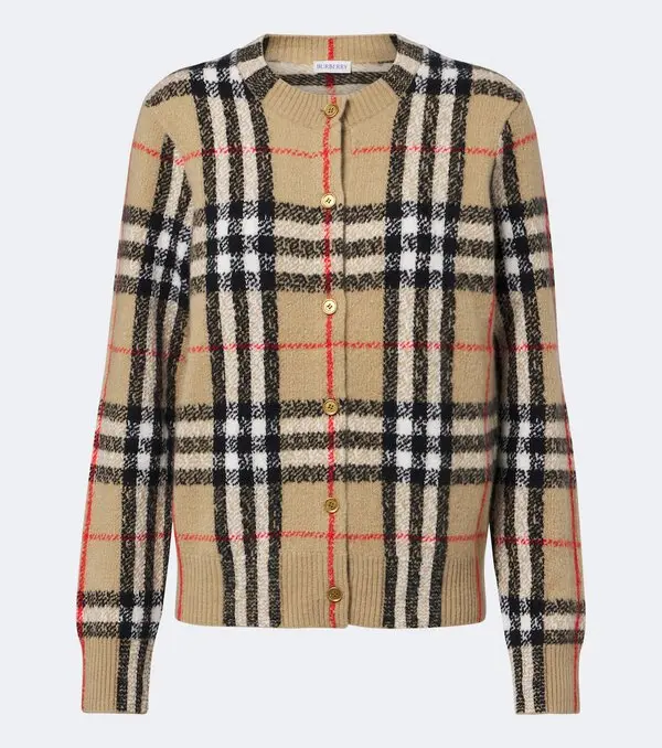 Burberry Check Cashmere Cardigan
