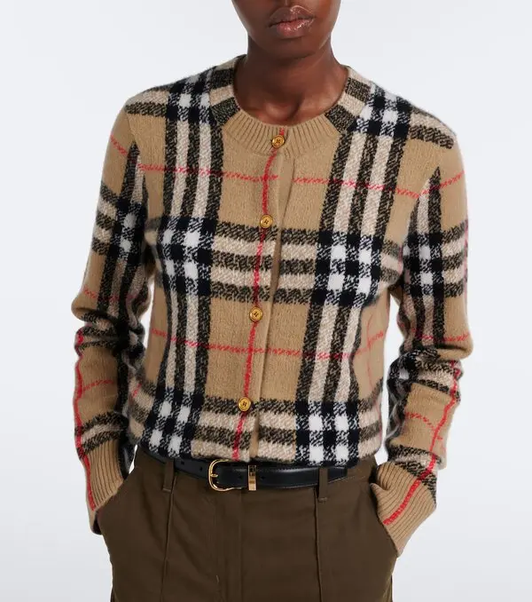 Burberry Check Cashmere Cardigan