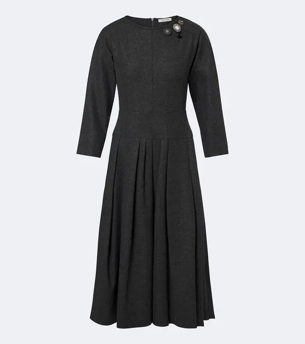 Max Mara Embellished Melange Maxi Dress