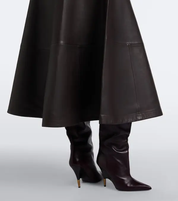 Altuzarra Varda Leather Midi Skirt
