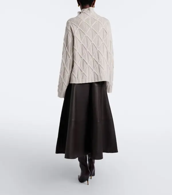 Altuzarra Varda Leather Midi Skirt