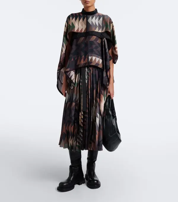 Sacai Printed Satin Top