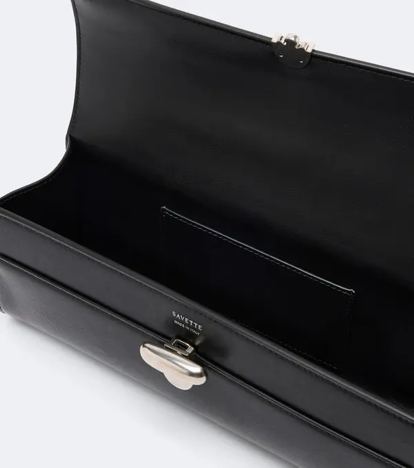 Savette Symmetry Slim Small Leather Top Handle Bag