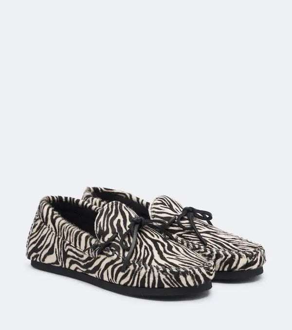 Isabel Marant Étoile Fitza Zebra-print Calf Hair Loafers