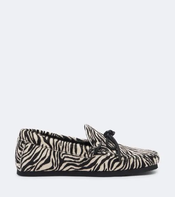 Isabel Marant Étoile Fitza Zebra-print Calf Hair Loafers
