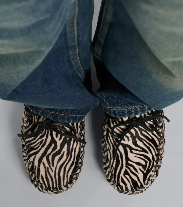 Isabel Marant Étoile Fitza Zebra-print Calf Hair Loafers
