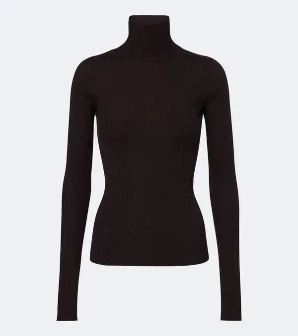 Sportmax Ribbed-knit Virgin Wool Turtleneck Sweater