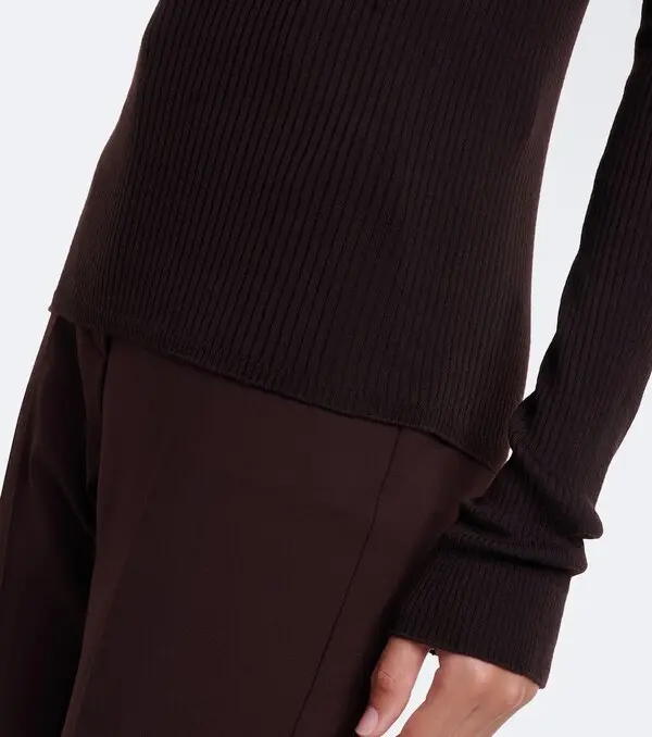 Sportmax Ribbed-knit Virgin Wool Turtleneck Sweater