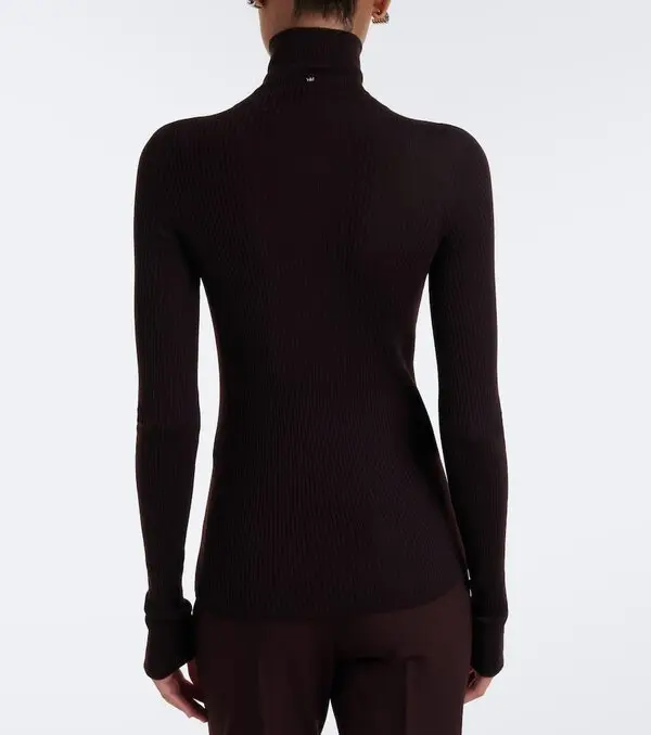Sportmax Ribbed-knit Virgin Wool Turtleneck Sweater