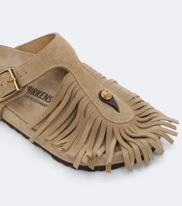 Etro X Birkenstock Gizeh Fringed Suede Sandals