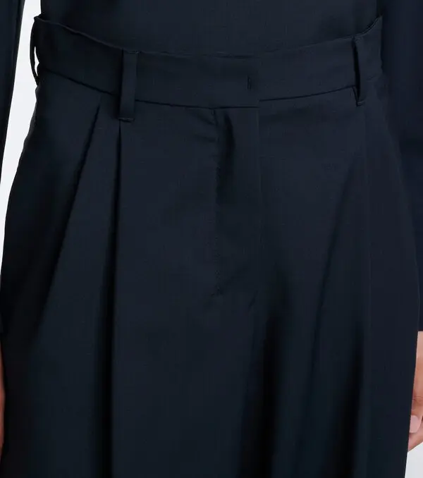 Max Mara Wide-leg Pleated Virgin Wool Pants