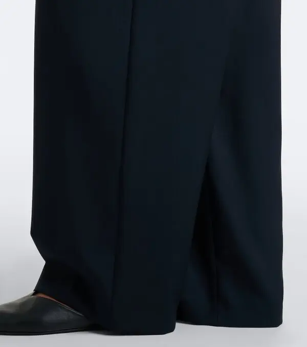 Max Mara Wide-leg Pleated Virgin Wool Pants