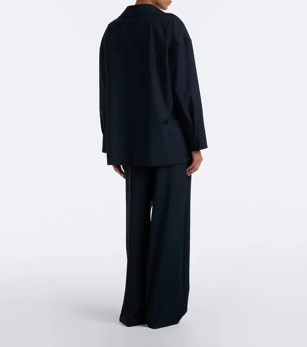 Max Mara Wide-leg Pleated Virgin Wool Pants