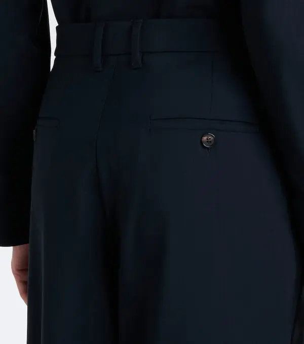 Max Mara Wide-leg Pleated Virgin Wool Pants