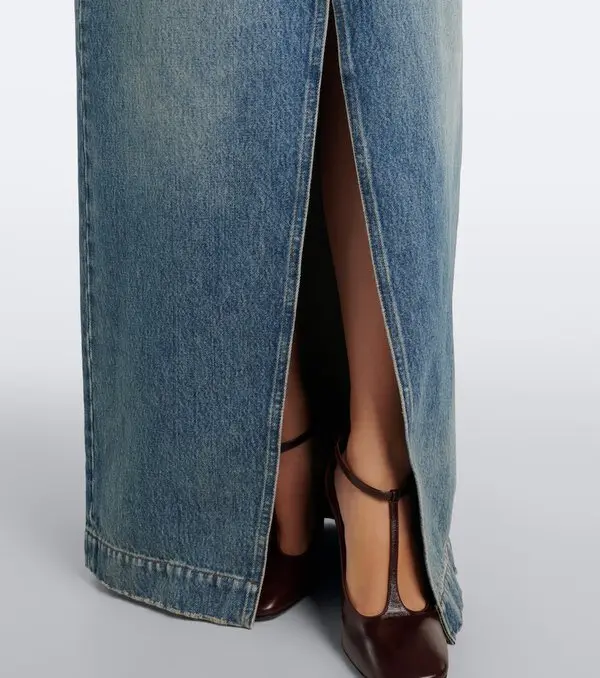 Dries Van Noten Denim Faded Maxi Dress
