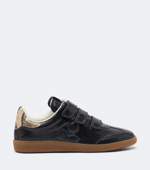 Isabel Marant Étoile Beth Snake-effect Leather Sneakers - Black