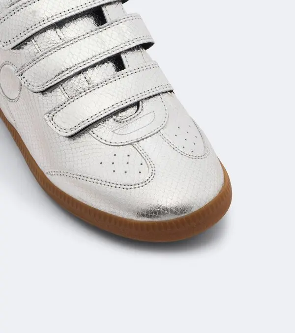 Isabel Marant Étoile Beth Metallic Leather Sneakers - Silver