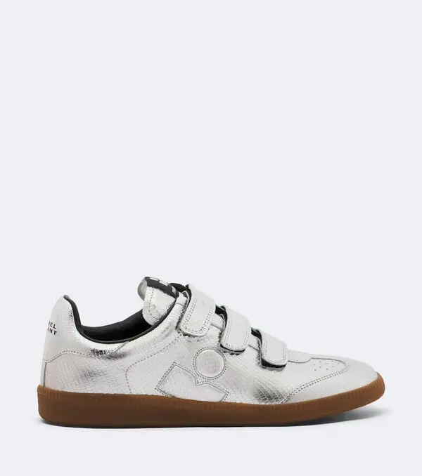 Isabel Marant Étoile Beth Metallic Leather Sneakers - Silver