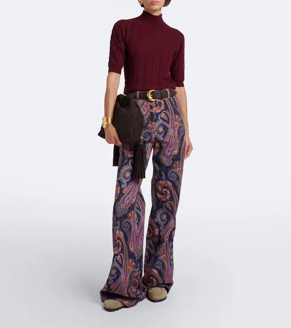 Etro X Birkenstock Boston Embroidered Suede Clogs