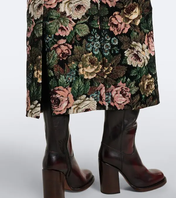 Dries Van Noten Floral Jacquard Midi Skirt